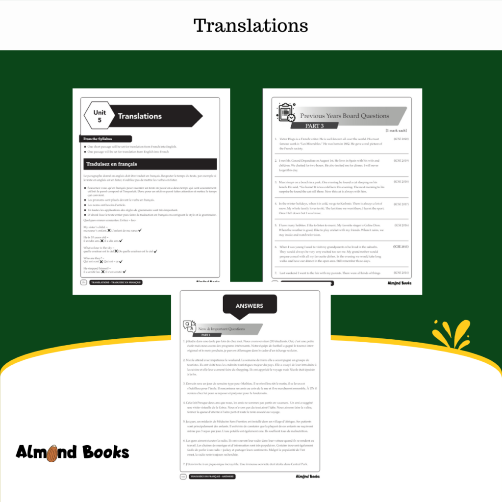 Almond Books ICSE Class 9 & 10 French Study Guide (For 2026 Exam ...
