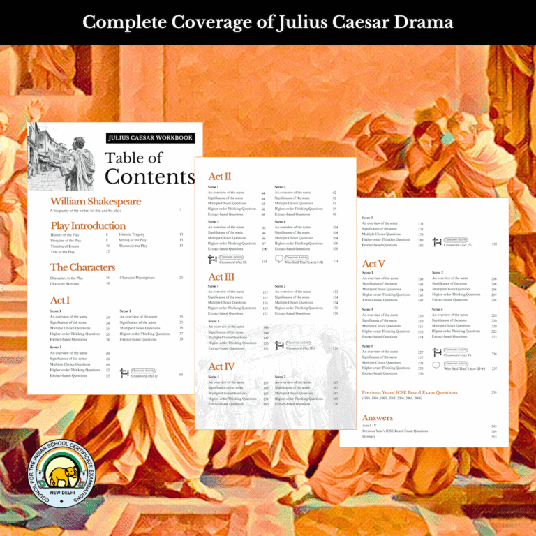 Almond Books ICSE Julius Caesar Workbook with Answers (Class 9 and 10 ...